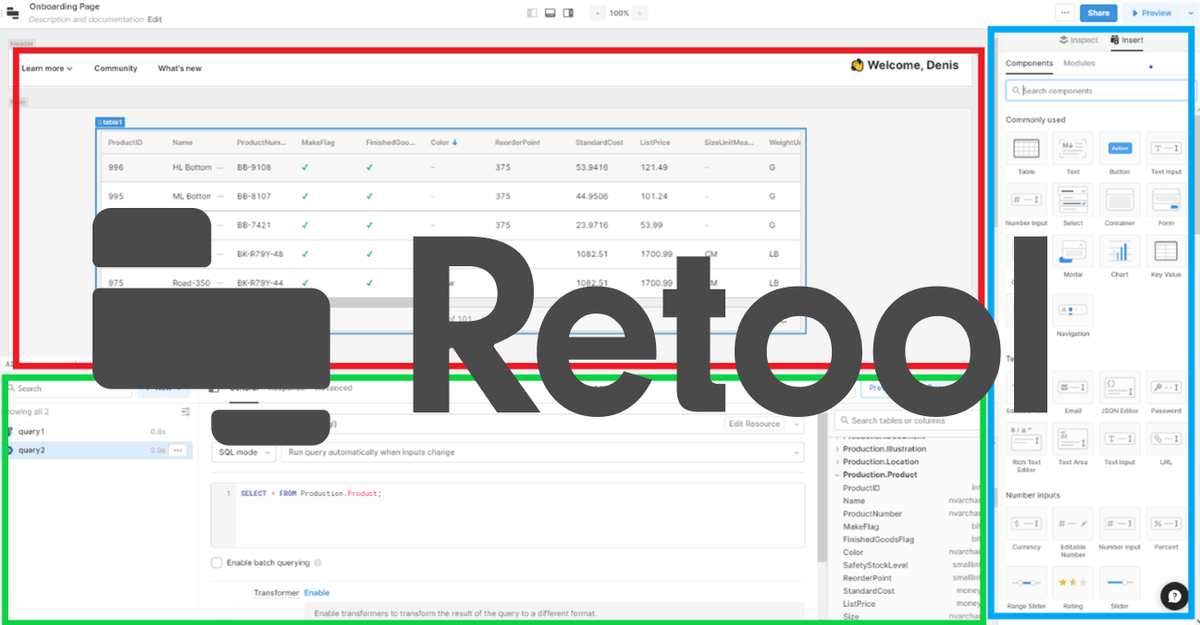 Retool, low-code para análisis de datos