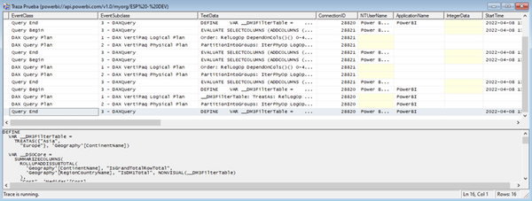 SQL Server Profiler para Power BI